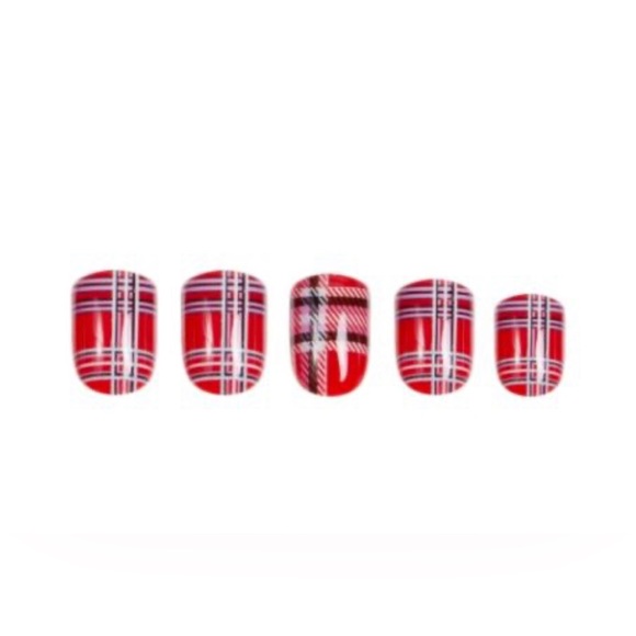 Red Aspen | Makeup | Tillys Plaid Nail Dashes By Red Aspen Short Square ...